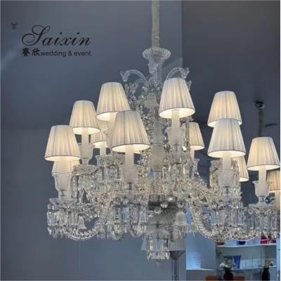 China 12-Light Crystal Chandelier 100cm x 90cm Hotel Event Lighting with Larger Shade Design for sale