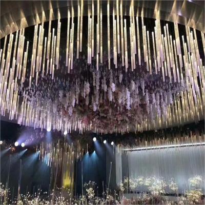 China SX-CH205 String Tube Crystal Chandelier Light 40cm 60cm for Wedding Events and Home Decor for sale