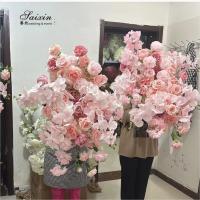 China Custom Artificial Flowers for Wedding Backdrop - 90cm x 50cm Plastic Decorative Flowers with Color Customization for sale