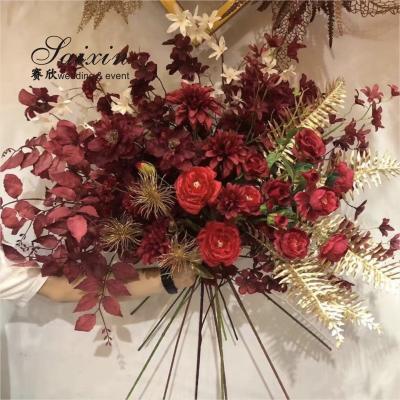 China SX-F010 Artificial Flower Bouquet 50-70cm Silk Fabric Wedding Arrangement in Multiple Colors for sale