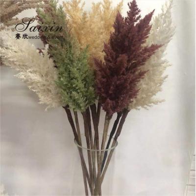 China 130cm Large Fluffy Pampas Grass Bouquet Artificial Flowers - Silk Fabric Wedding Decor in Multiple Colors for sale