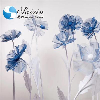 China 3-Piece Long Stem Silk Passion Flower Set for Wedding Decoration - 40cm/50cm/60cm Diameter, 120cm/140cm/160cm Height for sale
