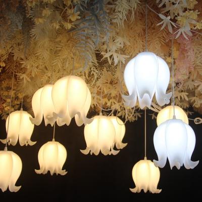 China 10-Light Crystal Chandelier Flush Ceiling Lamp with 200cm Lily String Lighting for Wedding & Home Decor for sale
