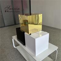 China Custom Acrylic Gold Mirror Money Box 35cm x 35cm x 35cm for Wedding Events and Party Decorations for sale