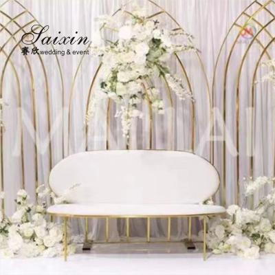 China European Stainless Steel Backdrop Stand for Wedding Reception - 2.4m Height Pipe Shelf in Gold/Silver/Black/White for sale