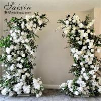 China European Event Backdrop Stand 150-250cm Stainless Steel Pipe with Artificial Flower Arch for Wedding Decorations for sale