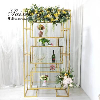 China Stainless Steel Wedding Backdrop Shelf 2.28m x 1.2m for Engagement Stage Decoration for sale