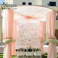 China Adjustable Round Pipe Curtain Drape Support System 7-12 Feet Metal Wedding Stage Backdrop for sale