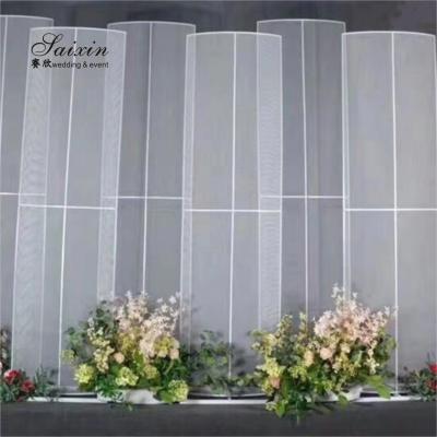 China ZT-B012 Wedding Backdrop Metal Frame Stand 257cm Tall White Net Event Decoration for sale
