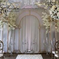 China White Membrane Gold Arch Door Frame 200cm x 260cm Wedding Backdrop for Events and Decorations for sale
