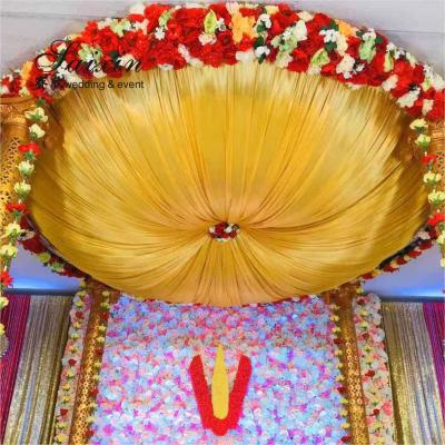 China Round Ceiling Drapery Curtain 100x100cm Silk Wedding Background Decoration for sale