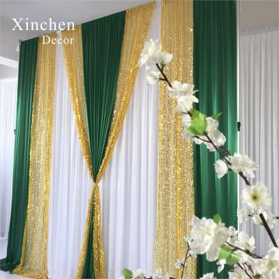 China Wholesale Custom Color Ice Silk Drape Cloth Curtains Valance 300cm H 600cm L for Events Decoration for sale
