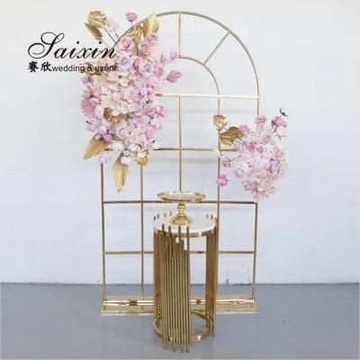China Luxury Stainless Steel Arch Panel Door 120x240cm for Wedding Event Stage Backdrop for sale