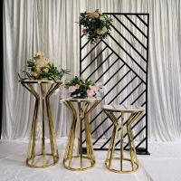 China European Wedding Stage Decoration Stainless Steel Cake Stand Set 100cm 80cm 60cm for sale
