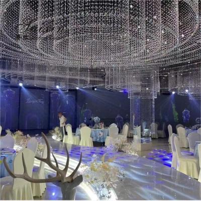 China 30mm Round Crystal Bead Wire Chain Chandeliers - 200m Bulk Wedding Ceiling Decoration Accessories for sale