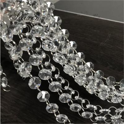 China Clear K9 Crystal Chandelier Prism Lamp with 14mm & 20mm Octagon Bead Chain for Wedding and Christmas Decor for sale