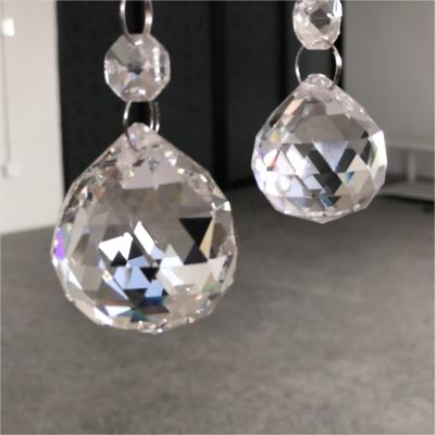 China 30-40mm Faceted Cut Clear Glass Crystal Ball Prism Pendant - 144 Pcs/Carton Hotel Decoration Accessories for sale