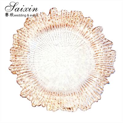China 33cm Transparent Acrylic Wedding Charger Plates - Clear Plastic Table Decor for Events & Parties for sale