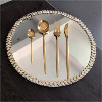 China ZT-072 Glass Mirror Charger Plate for Wedding Tables - 90cm/80cm/70cm Diameter Clear Glass Decor for sale
