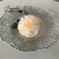 China ZT-P056 Clear Silver Rim Glass Charger Plate 33cm Diameter for Wedding & Home Decor for sale
