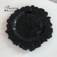 China ZT-P055 Saixin Black Snowflake Glass Charger Plate 33cm for Wedding Events and Party Table Settings for sale