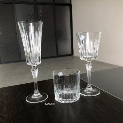 China ZT-G006 Clear Cut Czech Republic Crystal Wine Glass Set - 3 Pieces Premium Tableware for Weddings & Events for sale