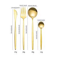 China Wholesale Elegant Stainless Steel Gold Cutlery Set 13cm 21cm Knife Spoon Fork for sale