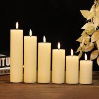 China LED Pillar Candles 7.5-20cm Height Flameless Wedding Centerpiece Decorations White Ivory Colors for sale