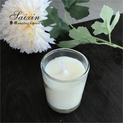 China SX-C014 Tealight Glass Cup Candle 5cm x 6cm Real Wax for Wedding & Event Decor - 100pcs/Box for sale