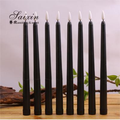 China 27.5cm x 2.2cm Remote Control LED Acrylic Taper Candles - Black & White Flameless Party Decor for sale