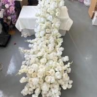 China Custom Color Silk Wedding Floral Table Runner 6ft Artificial Flowers for Sweetheart Table Decoration for sale