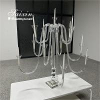 China Luxury Crystal Glass Large Branch Candle Stand 162cm Wedding Centerpiece Decoration for sale