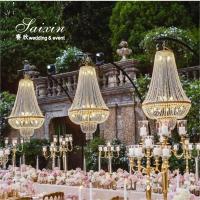 China Half Circle Arch Light Chandelier Stand - 300cm Height x 120cm Width Crystal Wedding Decor for sale