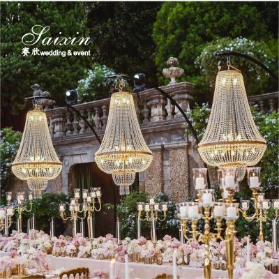China Half Circle Arch Light Chandelier Stand - 300cm Height x 120cm Width Crystal Wedding Decor for sale