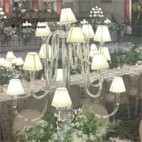 China Crystal Candelabra with Shade Candle Holder 118cm Centerpiece for Wedding Decor for sale