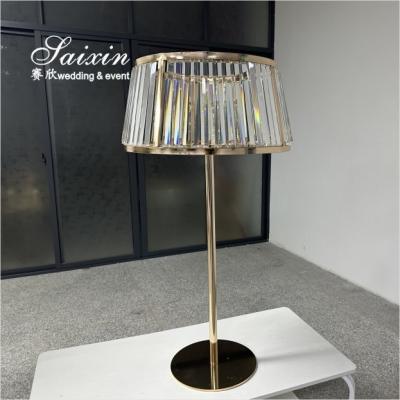 China Gold Stand Crystal Shade Centerpiece 118cm H Wedding Decoration for Events for sale