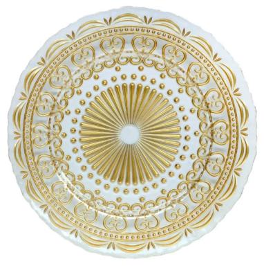 China Saixin 18cm Metal Charger Plates Silver with Black Rim for Wedding Events for sale
