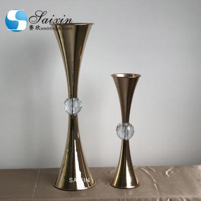 China Ceramic Decoration Vase 47cm Trumpet Shape Glass Material Customizable Colors for sale