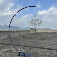 China 3m Tall Metal Stand Crystal Chandelier 18 Heads Shiny Wedding Event Decoration for sale