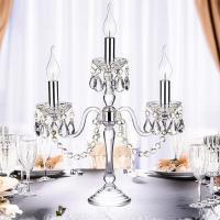 China 13 Arms Crystal Glass Candelabra 132cm Clear Decorative Centerpiece for Wedding Banquet for sale