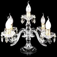 China Crystal Glass Candelabra 132cm 13 Arms Clear Candle Holder Elegant Centerpiece for Weddings Banquets for sale