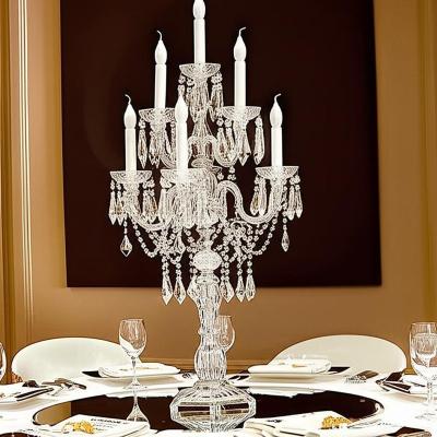 China Crystal Glass Candelabra 132cm 13 Arm Centerpiece for Weddings Events Banquets for sale