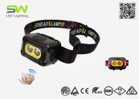 China 350 Lumens Hands-Free Head Torch with Focus COB Flood Beam and Red Warning Lamp for sale