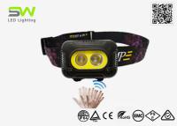 China 350 Lumens Hands-Free Head Torch with Focus COB Flood Beam and Red Warning Lamp for sale