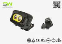 China 350 Lumens Hands-Free Head Torch with Focus COB Flood Beam and Red Warning Lamp for sale