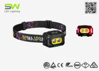 China 350 Lumens Hands-Free Head Torch with Focus COB Flood Beam and Red Warning Lamp for sale