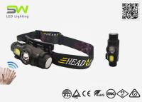 China Versatile Touchless Sensor Activated Head Torch With Magnetic Tail COB Flood Beam for sale