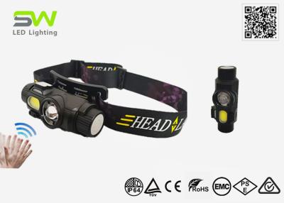 China Versatile Touchless Sensor Activated Head Torch With Magnetic Tail COB Flood Beam for sale