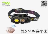 China Versatile Touchless Sensor Activated Head Torch With Magnetic Tail COB Flood Beam for sale