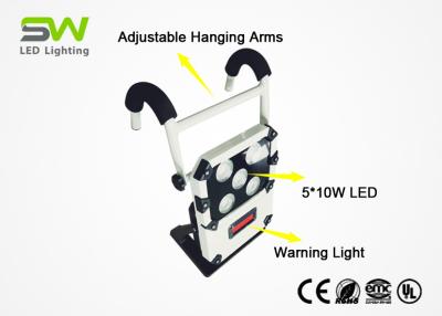 China 5000 Lumens 50W Portable Rechargeable LED Work Light with Adjustable Hanging Arms for sale